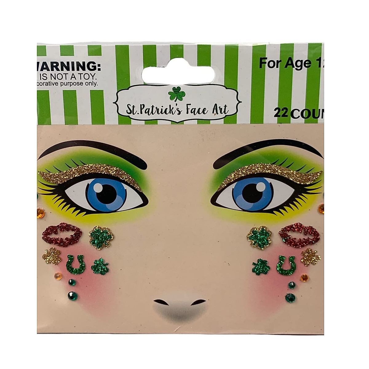 Saint Patricks Day Sets Face Jewels Face Gems Stick On Glitter Face Rhinestones for Makeup with over 130 Face Stickers Jewels Temporary Tattoos Kit for Rave Party Henna Green