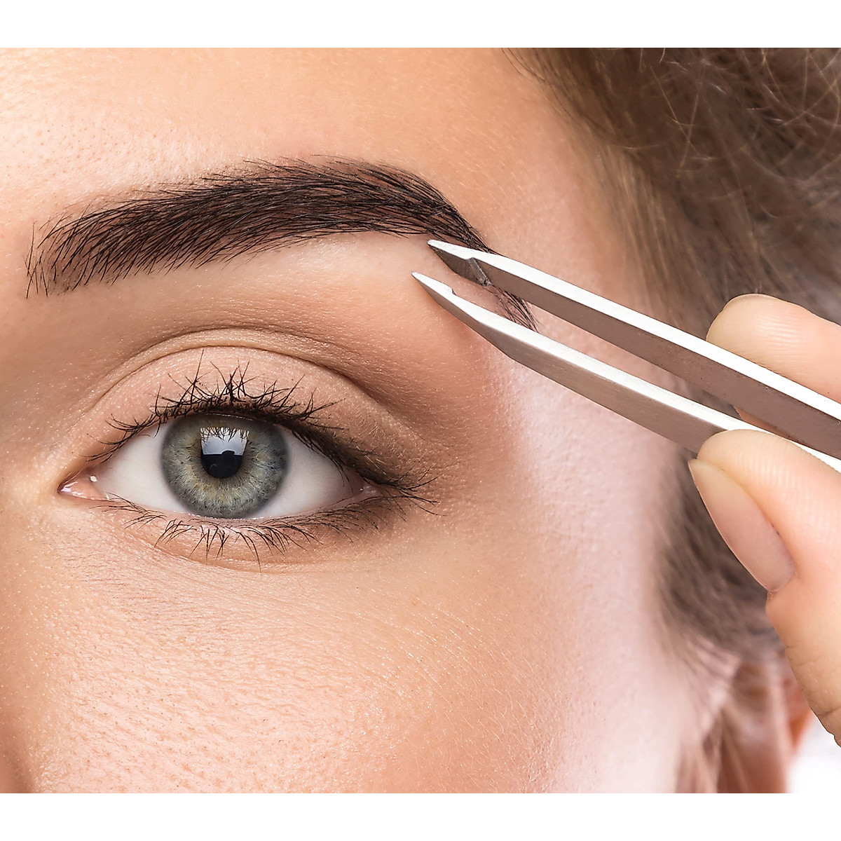 Professional Tweezers Diamond Slant Tip - Diamond Tip Tweezers for Men & Women - High Precision Design for Face, Eyebrow, Hair & Grooming - Stainless Steel Handmade Beauty Tool