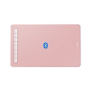 XPPen Drawing Tablet Deco MW Bluetooth Wireless Computer Graphics Tablet, Battery-Free X3 Stylus and 8 Shortcut Keys, Compatible with Chrome OS, Windows 7/8/10/11, Linux, Mac, Android(8x5 in, Pink)