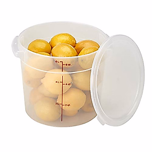 Cambro RFS6PPSW2190 6-Quart Round Food-Storage Container with Lid, Set of 2