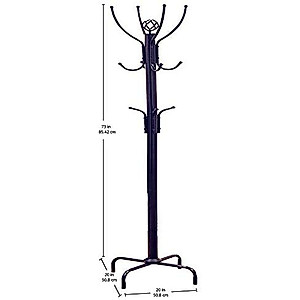 Frenchi Home Furnishing CR002 Coat Rack, 12 Hook, Black