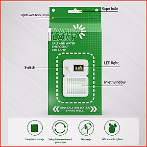 Outdoor Saltwater lamp, can be Illuminated with Salt and Water, 200 Hour Battery Free Emergency Light high Brightness 3LED Camping Light is Essential for Camping. Lifesaving Equipment with SOS (2)