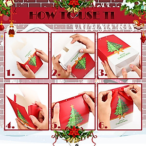 Cholemy 100 Pieces Christmas Paper Gift Boxes Xmas Small Treat Boxes Christmas Candy Boxes for Gift Giving Xmas House Shaped Gift Wrapping Boxes for Christmas Party Supplies Decoration