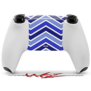 WraptorSkinz Skin Wrap compatible with Sony PS5 DualSense Controller Zig Zag Blues (CONTROLLER NOT INCLUDED)