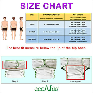 Adult Fitted Cloth Diaper: Incontinence Special Needs Washable Protective Briefs for Women and Men (1 Fitted Diaper, Small)