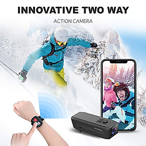 RexingUSA A1 Two-Way Action Camera 1080p@30fps, Wi-Fi Connectivity, Broad View, Wrist Remote Control, IMX307 Sensor, Water-Resistant, Extreme Sports Camcorder for Motorcycles, Bicycles, Hiking, Cars