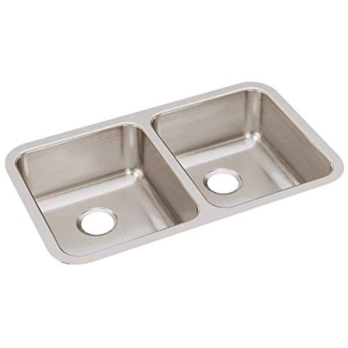Elkay Lustertone ELUH3118 Equal Double Bowl Undermount Stainless Steel Kitchen Sink