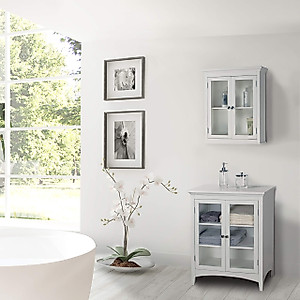 Elegant Home Fashions Madison Removable Wooden Wall Cabinet with 2 Doors, White