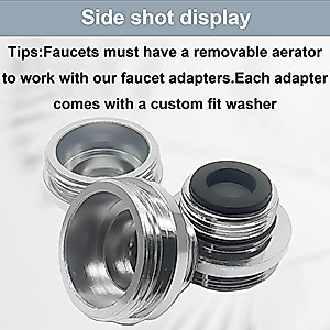 2Pcs Brass Faucet Adapter Kit,Connect Garden Hose,Standard Hose via Diverter,Male & Female Faucet Adapter for Sink Faucets- (Chrome Finished TTCAD4)