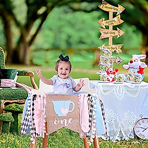 1st Birthday Banner for Alice in Onederland - Scrappy Banner, Alice in Wonderland Fabric Garland, Highchair Banner, Photo Prop, Birthday Decor, First Birthday Party (Alice in ONEDERLAND)