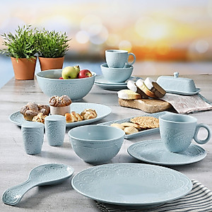 Gibson Elite Alemany 16 Piece Dinnerware Set, Aqua