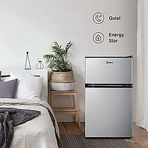 Midea WHD-113FSS1 Compact Refrigerator, 3.1 cu ft, Stainless Steel