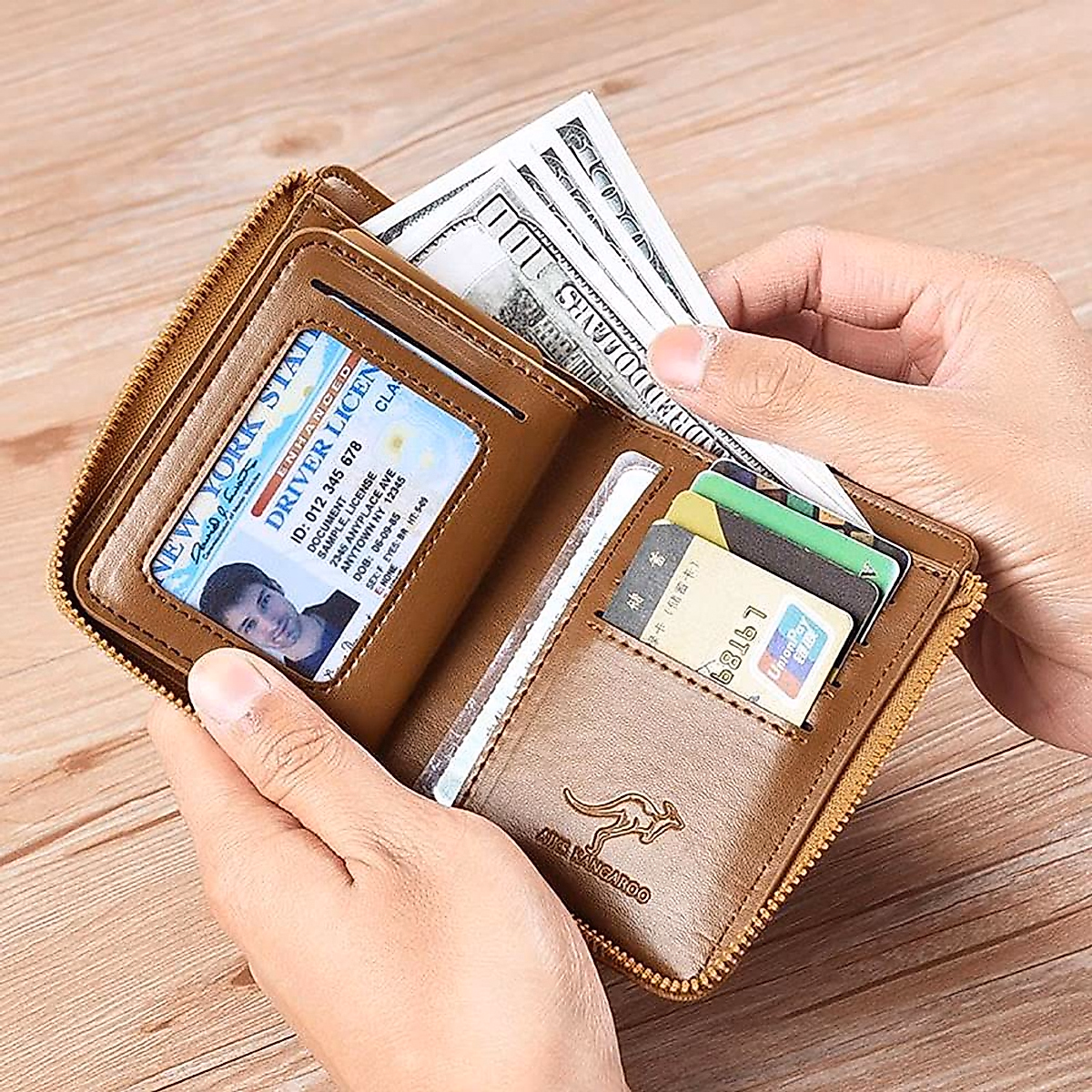 JIANK Reshline Men’s RFID Blocking Wallet (BROWN)