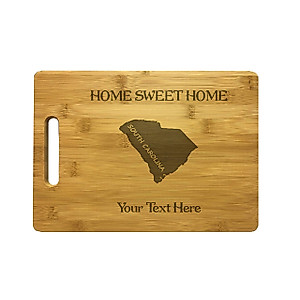 Personalized South Carolina Cutting Board Home Sweet Home Custom Text Engraved Bamboo Housewarming Gifts