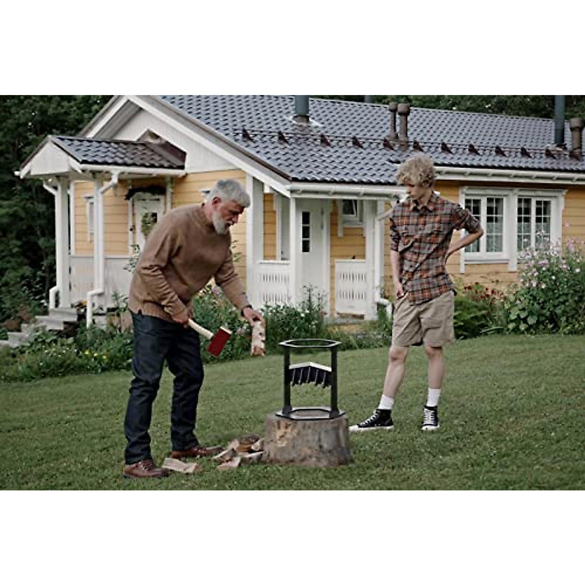 MEEPOCAN Heavy Duty Firewood Kindling Splitter, 【XL】 Manual Wood Splitter with Quenching Hardened Sharp Blade for Hardwood, Kindling Splitter, Wood Splitting Wedge, 13LBS