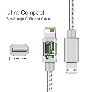Marchpower iPhone 14 Charger Cord - MFi Certified Lightning Cable 3Pack 6ft USB-A Fast Charging Durable Nylon Braided iPhone 14 13 12 mini Pro Max SE(2020) 11 Xs XS XR X 8 7 6 5 Plus iPad iPod AirPods