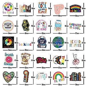 53Pcs Be Kind Stickers Pack, Inspirational Quote, Motivational Saying Aesthetic Decal | Vinyl Waterproof Kindness Stickers for Water Bottle,Laptop,Phone,Scrapbook,Journal Gifts for Kids Teens Adults