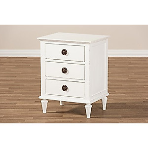 Baxton Studio 3-Drawer, White Wash