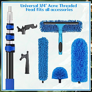 Niuyhe Pole for Hanging Christmas Lights, 3.8-12 FT Long Extension Pole with Utility Hook, Ladderless Telescopic Poles Christmas Outdoor String Light Installation Tool, Extend a Reach Rod Kit