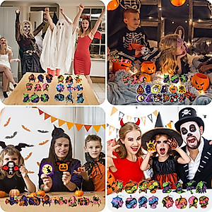 Oroalbb 72 Pcs Halloween Mini Pop Fidget Keychain Bulk, Halloween Party Favors for Kids, Halloween Toys Bulk with 72 DIY Cards, Halloween Prizes , Halloween Classroom Favors, Trick or Treat Toys