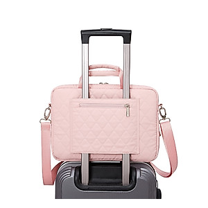 Kinmac 360 Degree Laptop Bag Full Cushioned Laptop Shoulder Bag For MacBook Air Pro 13 inch MacBook 14 inch and 13 inch-14 inch Laptop (Pink)