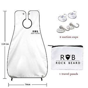 Beard Apron Cape for Men Trimming and Shaving, Waterproof and Non-Stick Beard Clippings Catcher Bib with 4 Suction Cups，Best Gift for Man/husband/boyfriend