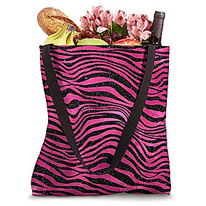 Black and Hot Pink Tiger Print Pattern Glam Diva Chic Bold Tote Bag