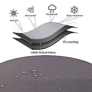 HUHJYUGE Garden Furniture Covers Round 47x30in, Patio Furniture Covers Waterproof, Outdoor Dining Table Cover Oval Rain-Snow Proof, Sofa Covers for Deck, Lawn and Backyard