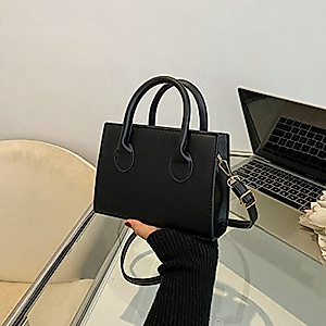 GORGLITTER Women's Double Handle Satchel Shoulder Bag Crossbody Square Bag Purse Handbag Black One Size