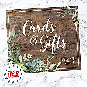 Greenery Cards And Gifts Sign / 9" x 8" Rustic Wedding Sign/Lush Greenery Table Top Sign/Made In The USA