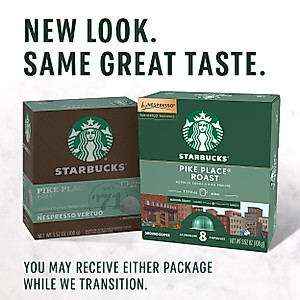 Starbucks by Nespresso Medium Roast Pike Place Roast Coffee (32-count single serve capsules, compatible with Nespresso Vertuo Line System)
