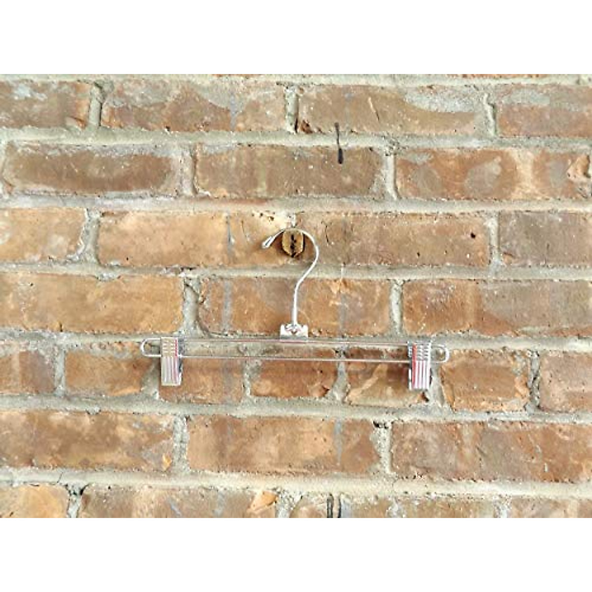 NAHANCO SKT12HU, 12" Metal Skirt/Pant Hanger with Loop Back Swivel Hook and Adjustable Clips, High Polished Chrome (Pack of 25)