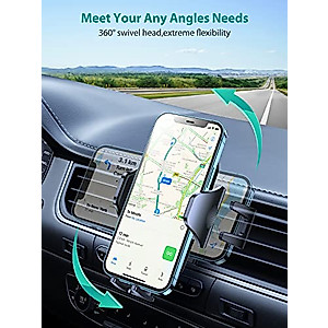 VICSEED Ultra Stable Car Phone Holder Mount, [Upgrade 100% Won't Fall & Break] 2 in 1 Air Vent Phone Mount for Car Easy Clamp Cell Phone Holder Car for iPhone 14 13 12 Pro Max Plus Mini All Phones