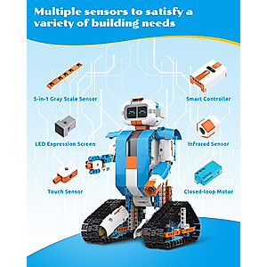 WhalesBot E7 Pro 12-in-1 STEM APP Coding Robot Kit, Scratch Programming for Kids, 637-Piece Educational Building Set with Interactive Books & APP 3D Model Guidance, Toy Gift for Boys & Girls Ages 8-12