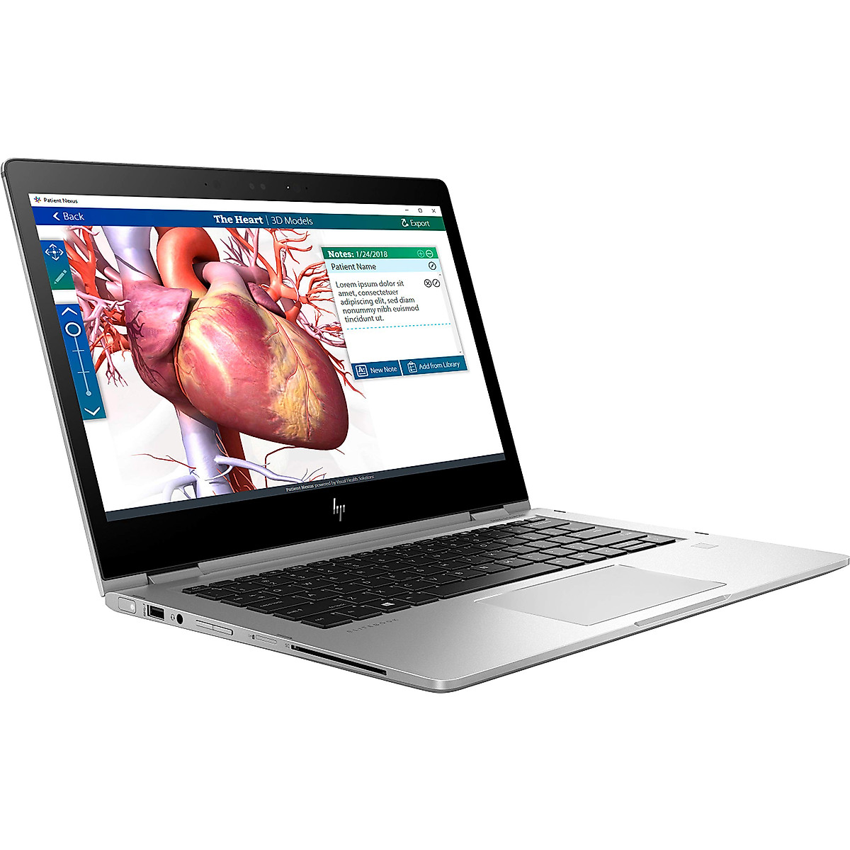 HP 2QU70UT#ABA Elitebook X360 1030 G2 13.3" Flip Design Notebook, Windows, Intel Core I7 2.7 Ghz, 8 GB Ram, 512 GB SSD, Silver