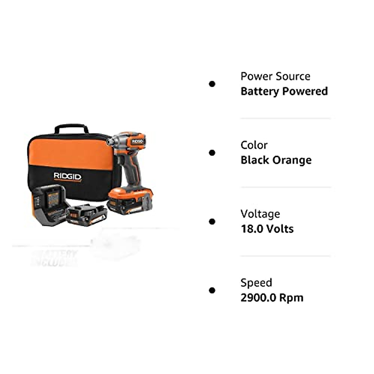 RIDGID 18V SubCompact Brushless Cordless Impact Driver Kit with (1) 2.0 Ah Battery,