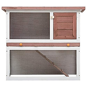 vidaXL Outdoor Rabbit Hutch 1 Door Brown Wood