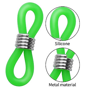 Eyeglass Chain,50pcs 20x5mm Ends Adjustable Silicone Glasses Retainer Connectors Anti-Slip Eyeglass Ends Safety Glasses Holder Loop Ends for Adults Children Spectacle Reading Eyeglass,10 Colors