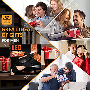 LED Flashlight Gloves Valentine's Day Gifts for Men Women Stocking Stuffers for Men Gifts Gadgets for Men Christmas Birthday Gifts for Him Who Have Everything Unique Gift Camping Accessories Fishing
