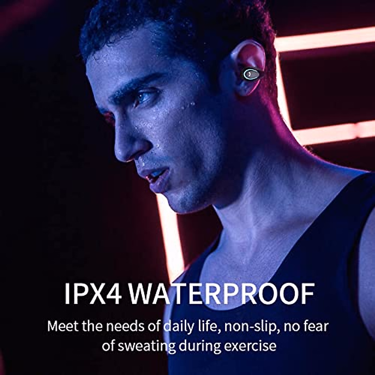 Open Ear Headphones Wireless Earbuds Bluetooth Sport Headset Single Mini Earpiece Tiny Ear Buds Discreet Microphone Waterproof Lightweight Long Battery Life for Running Workout Android iOS Pink