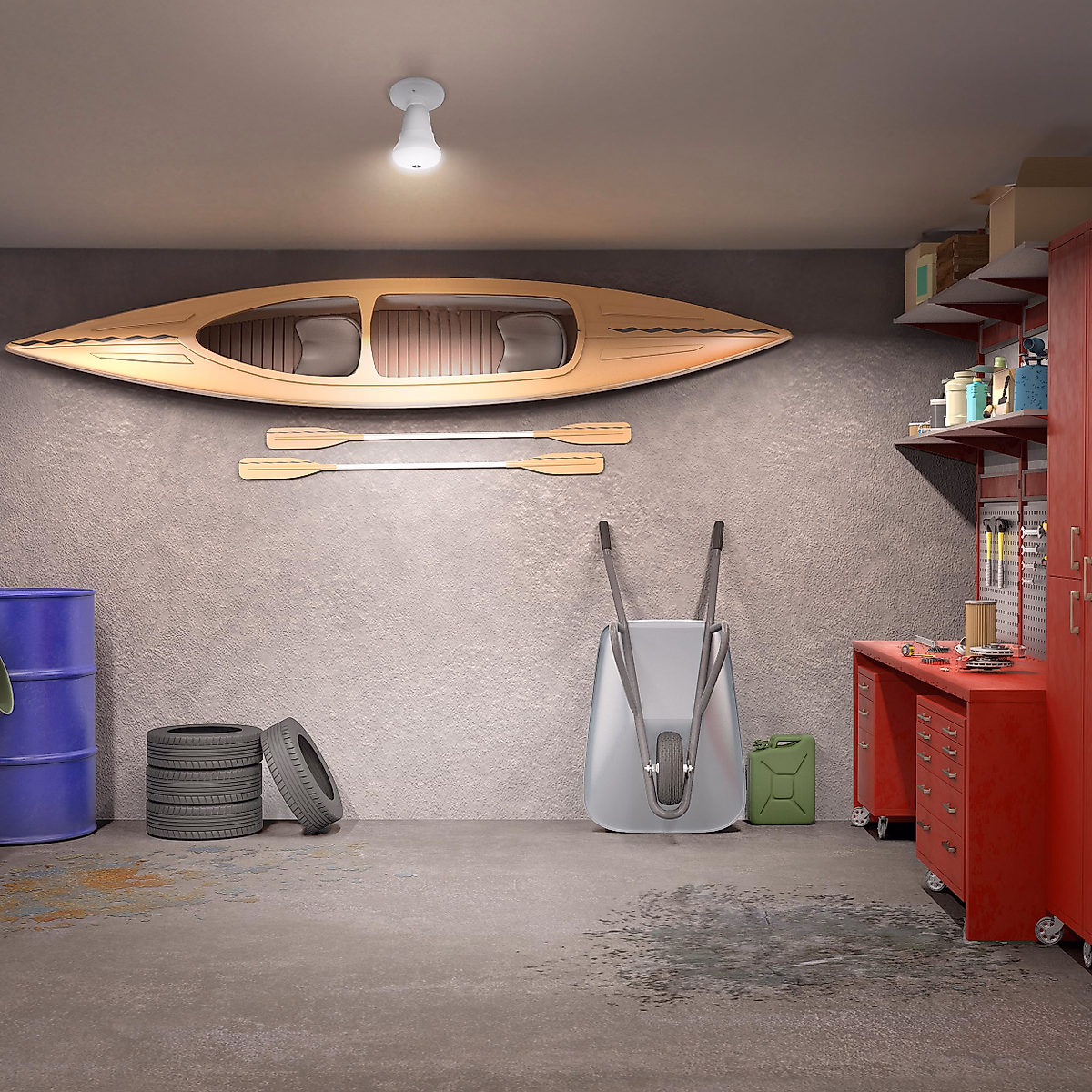 Feit Electric Smart Rotating Light Bulb with Wireless Camera, Motion Sensor, Night Vision, and 2-Way Speaker, 40W Equivalent, E26 Base, 5000K Daylight, 15,000-Hour Lifetime, A450/850/CAMWIFI/LED