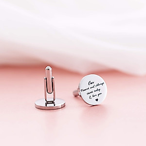 Melix Home Stainless Steel CuffLinks for Men Groom Meet Me at The Altar Wedding Gifts Cuff Links (our forever and always stars today)