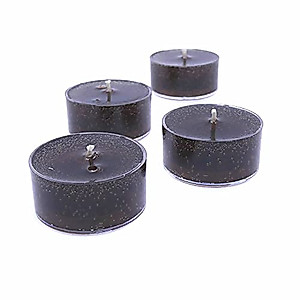 24 Pack 100% BLACK Color Unscented 8 Hour Mineral Oil Based Gel Tea Light Candles Tealights for Home, Weddings, Emergency Use and Events Made in USA By The Gel Candle Company
