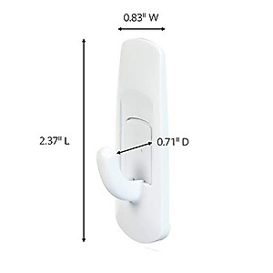 Command Small Utility Hooks, Damage Free Hanging Wall Hooks with Adhesive Strips, No Tools Wall Hooks for Hanging Organizational Items in Living Spaces, 24 White Hooks and 28 Command Strips