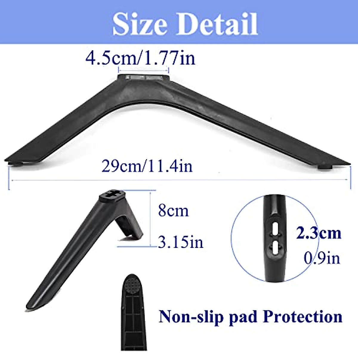 Universal TV Base Stand for TCL Roku LG KONKA TV Legs Replacement for TCL Smart TV 45in 46in 49in 50in 55in 60in 65inUniversal TV Legs for TCL Roku TV Base,TV Stand Legs with Screws