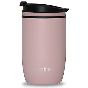 MIRA Coffee Travel Mug Insulated Stainless Steel Thermos Cup, Explorer, Screw Lid, 12oz (350 ml) Tumbler, Taffy Pink