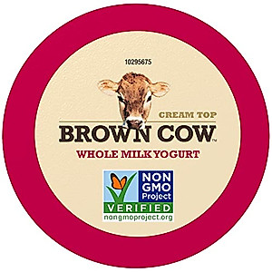 Brown Cow Cream Top Cherry Vanilla on the Bottom Whole Milk Yogurt, 5.3 oz. Cup - Creamy, Delicious Yogurt