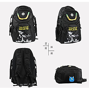 Xiami Leyuan Professional Quad Roller Skate Inline Skates Travel Backpack (Black)