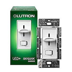 Lutron Skylark LED+ Dimmer Switch for Dimmable LED, Halogen and Incandescent Bulbs | Single-Pole or 3-Way | SCL-153P-WH | White