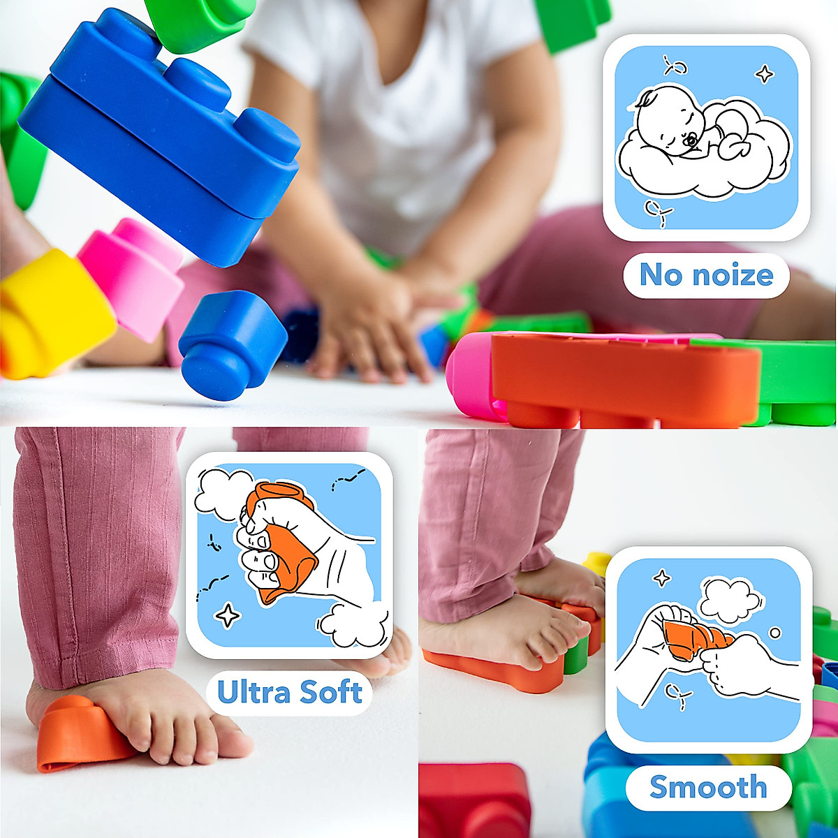 Far far land -Super Soft Building Blocks for Toddlers Ages 1-3 Years– Teaches & Enhances Creativity and Fine Motor Skills- STEM Building Set - 21 Pieces